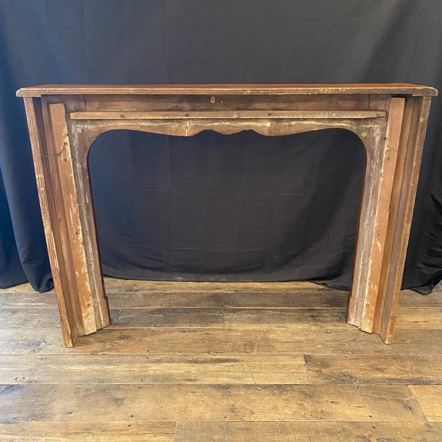 Antique French Louis XV Carved Walnut Fireplace Mantel | Chairish
