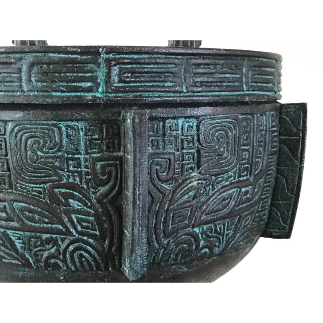 Mid Century Asian Faux Bronze Ice Bucket | Chairish