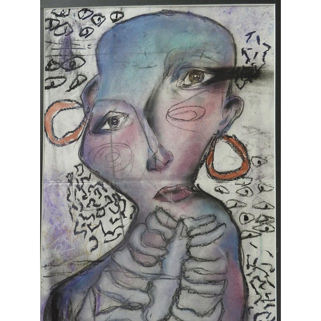 Abstract Figural Pastel & Charcoal Drawing | Chairish