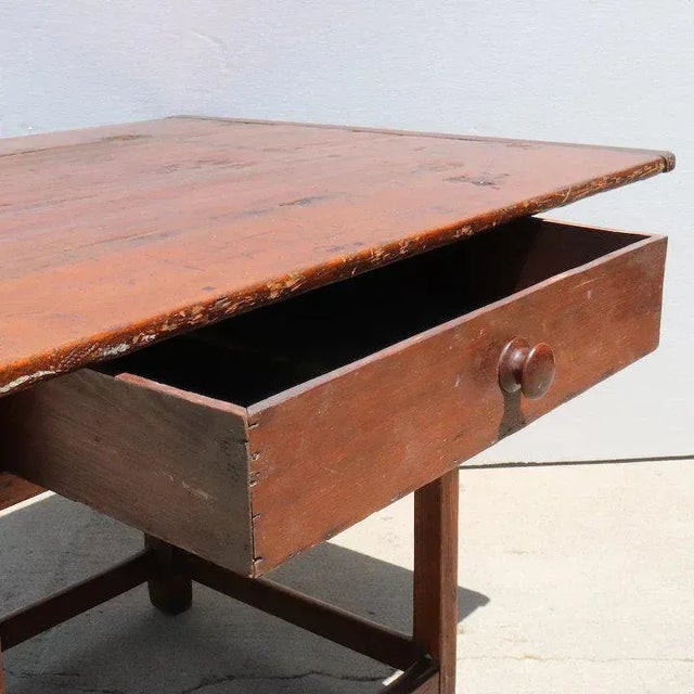 American New England Pine Plank-Top Low Side Table | Chairish