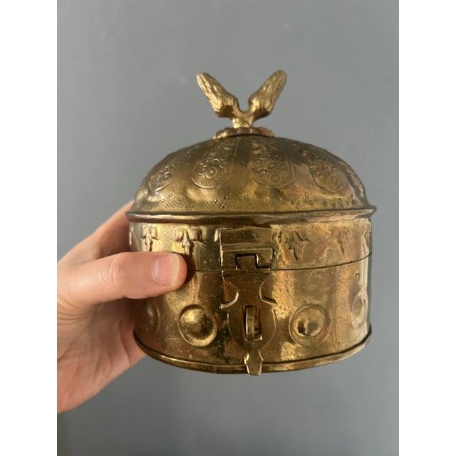 Vintage Small Brass Hinged Trinket Box | Chairish