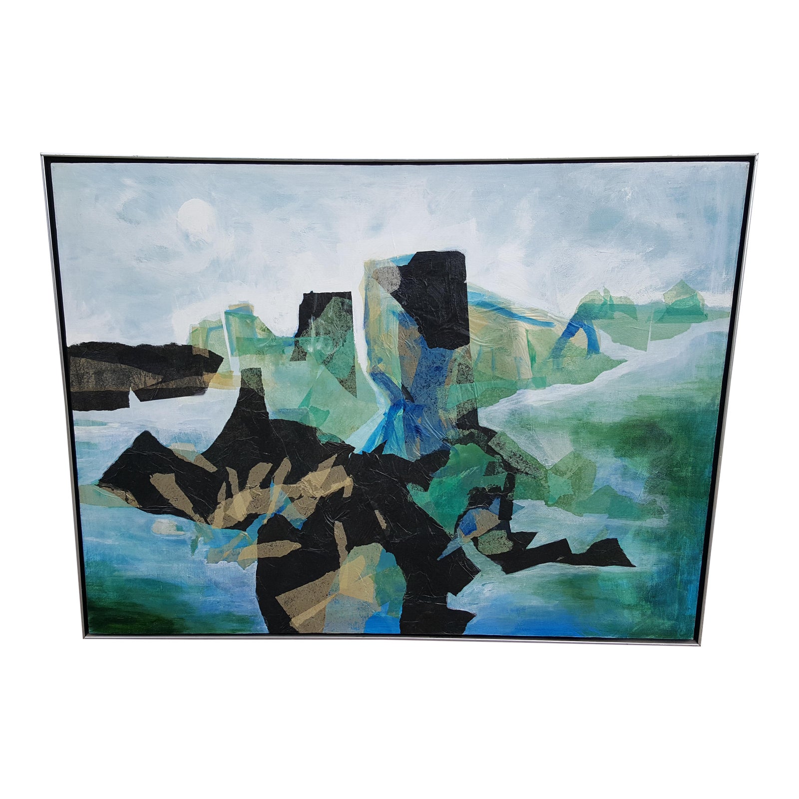 Mid 20th Century Abstract Expressionist Landscape Mixed-Media Collage ...