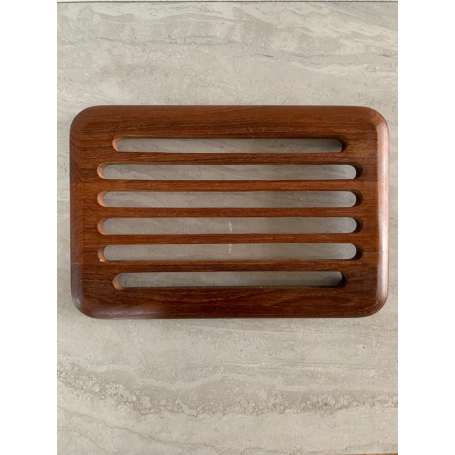Vintage Danish Modern Style Teak Wood Trivet | Chairish