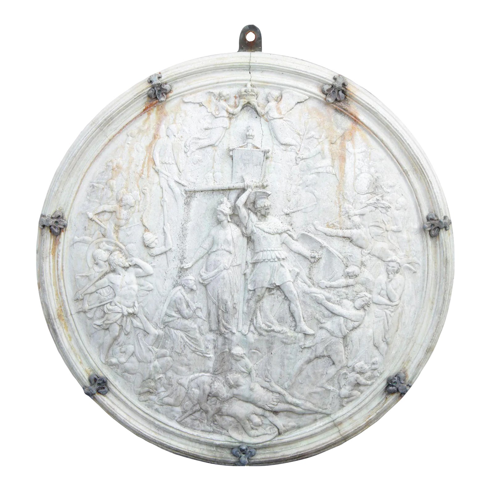 Classical Greco Roman Cast Stone Relief Outdoor Plaque | Chairish