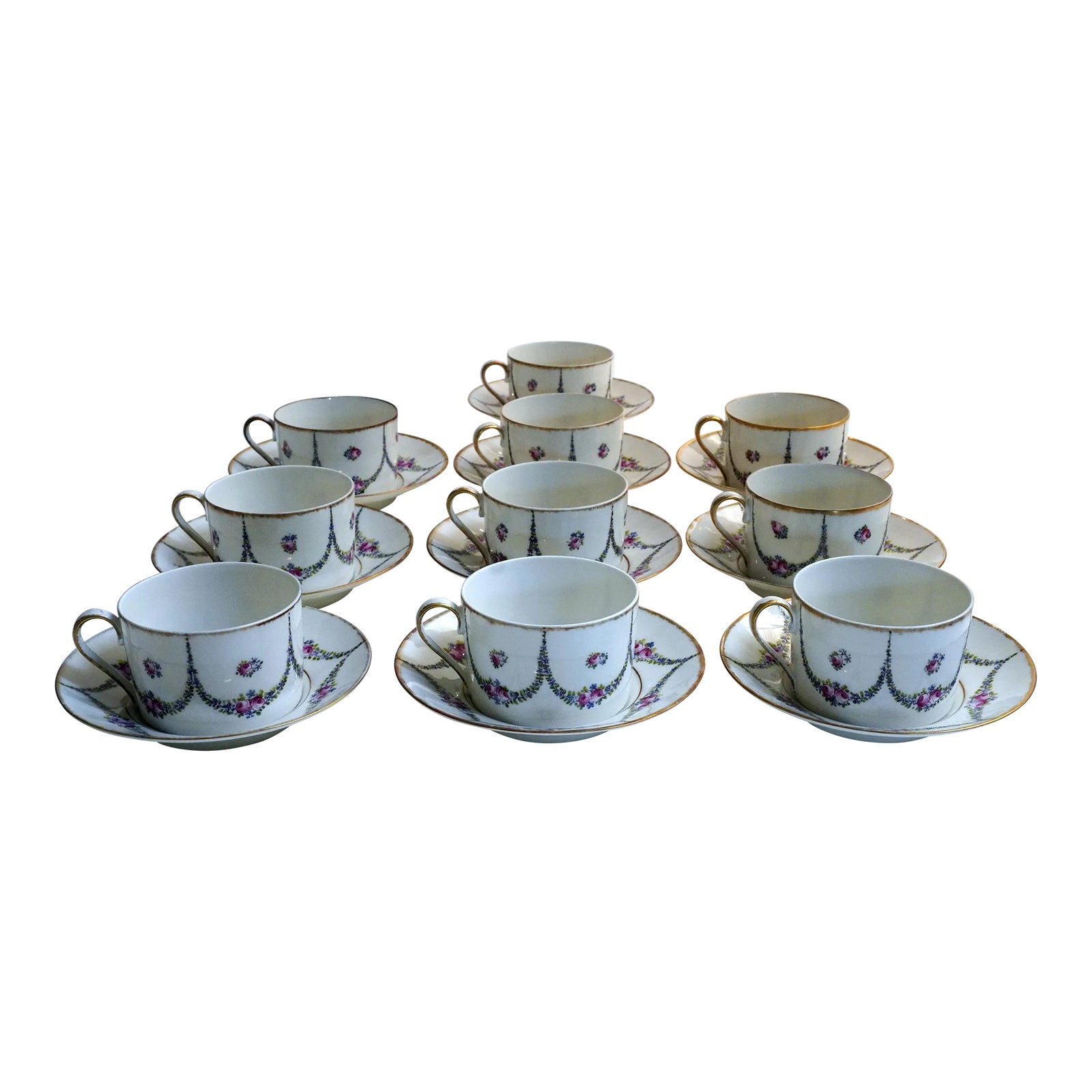 1900 Rovina Coffee Cups & Saucers (10) Signed John Smith | Chairish