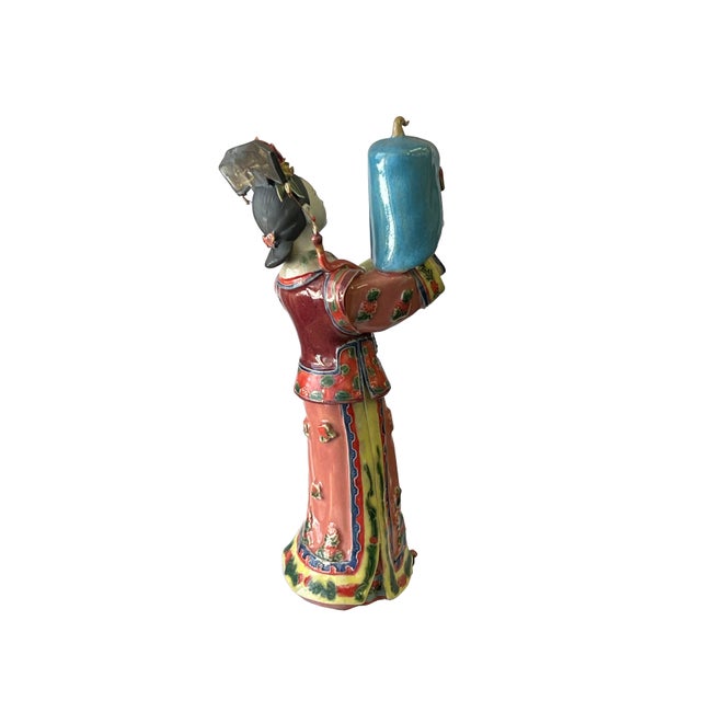 Chinese Oriental Porcelain Ancient Style Dressing Lady Figure | Chairish