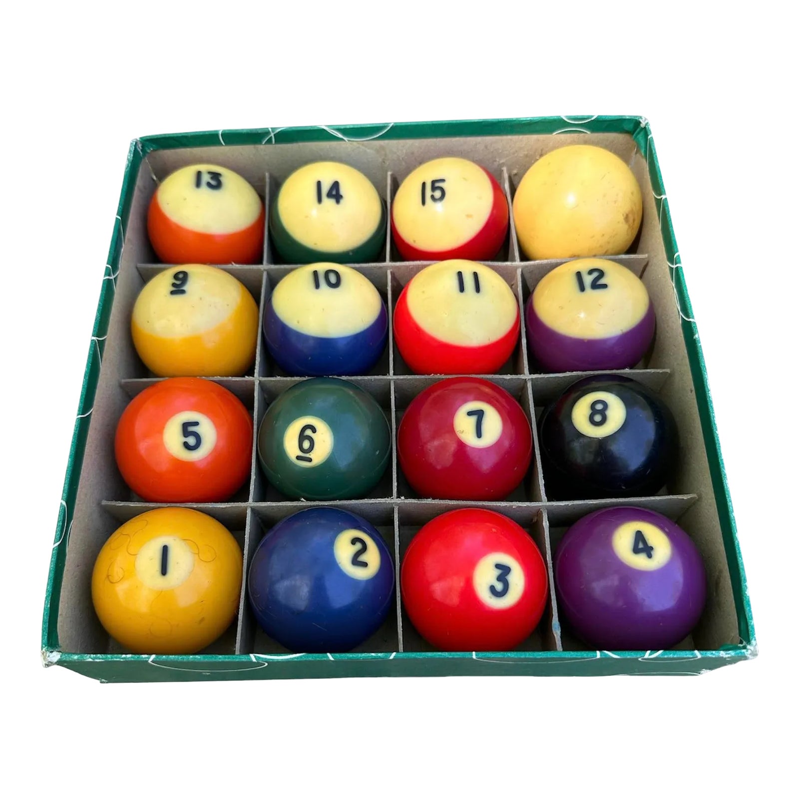Vintage Billiard Balls Callenelle Belgium- Set of 16 | Chairish