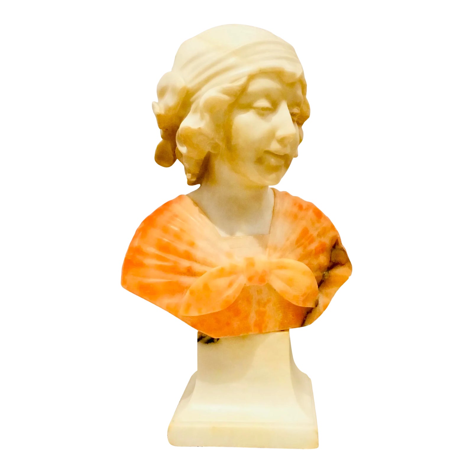 Late 1800’s Alabaster Bust of a Lady Sculpture | Chairish