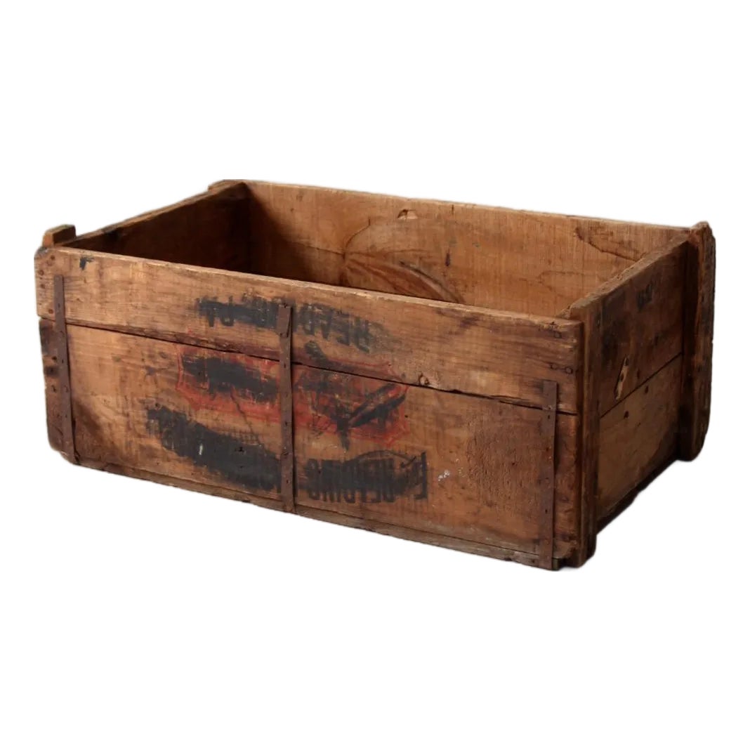 Antique Reading Hardware Co Wood Crate | Chairish