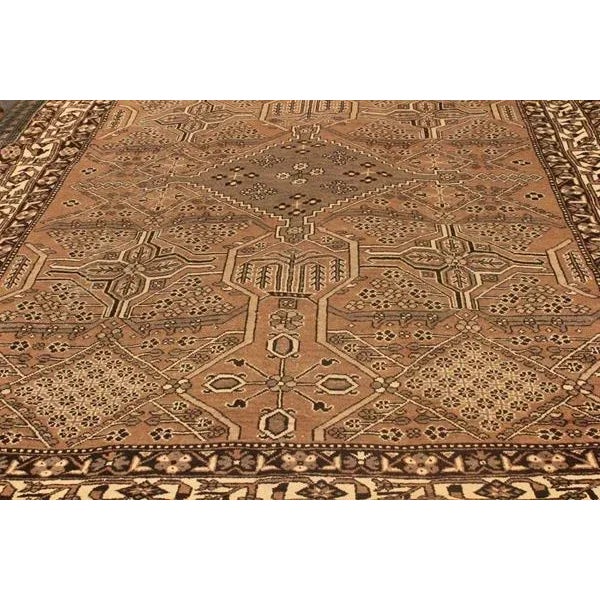 1980s Vintage Distressed Over Dyed Brown/Ivory Wool Rug -8'1 X 11'5 ...