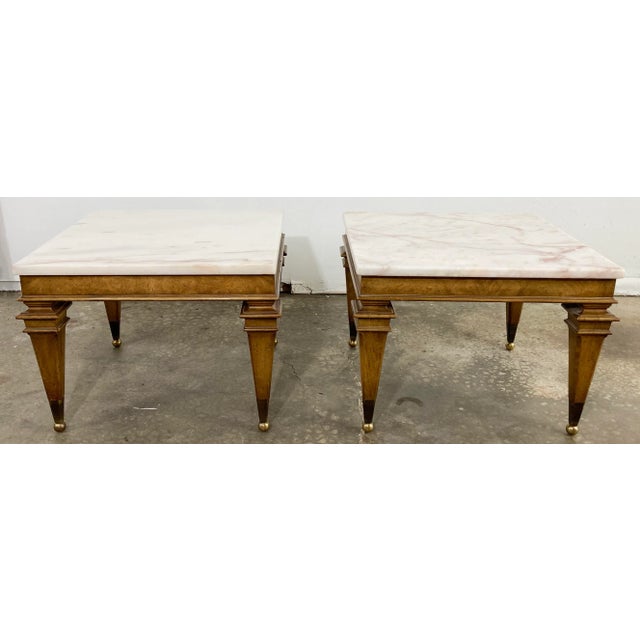 Vintage MCM Weiman Marble Top Tables, a Pair | Chairish