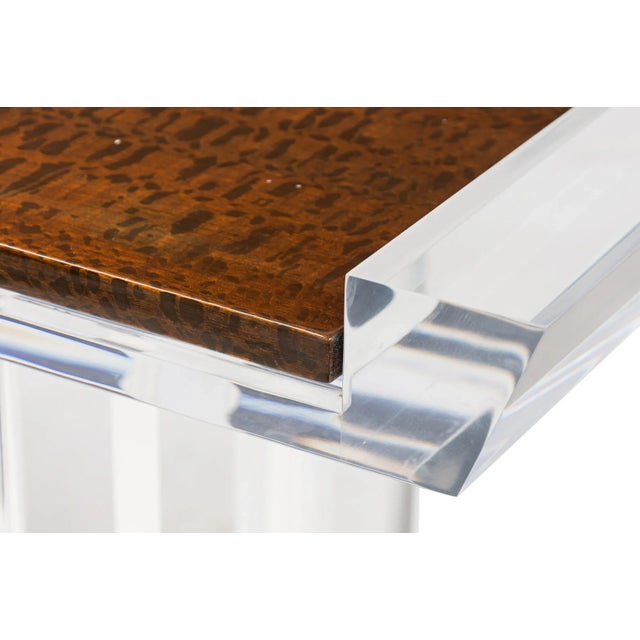 American Contemporary Lucite Console Table with Glass Top | Chairish