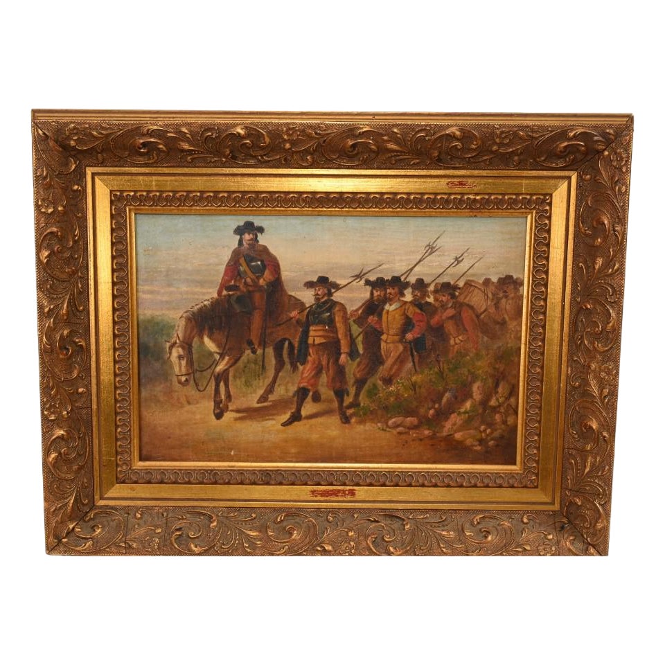 English Artist, Civil War Cavaliers, Oil Painting, Framed | Chairish