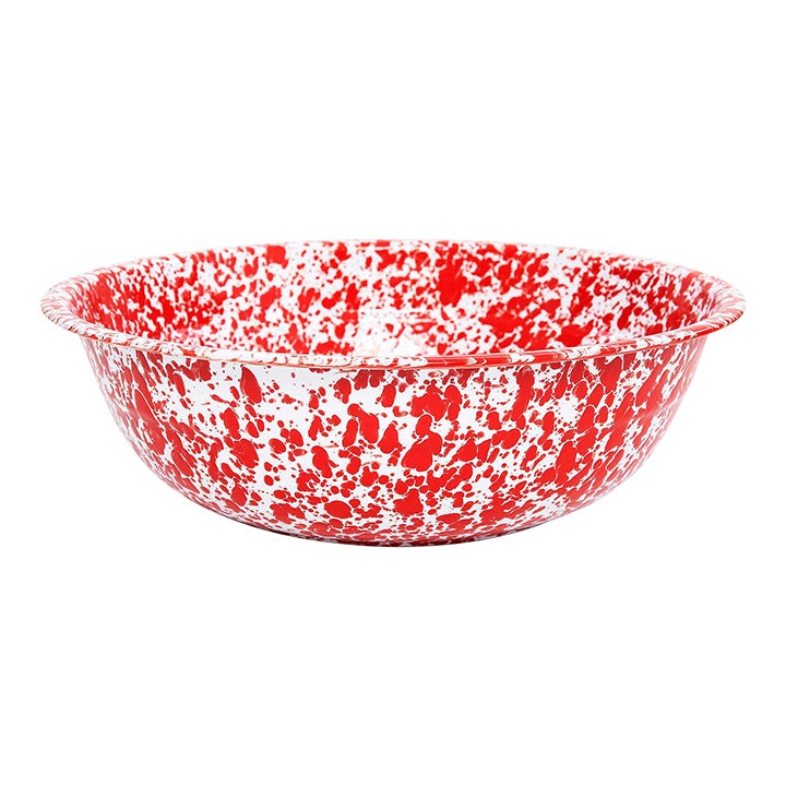 Crow Canyon Home Splatterware, Medium Basin in Red & White | Chairish