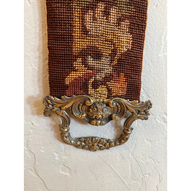Pair of 19th Century Needlepoint Victorian Bell Pulls With Brass ...