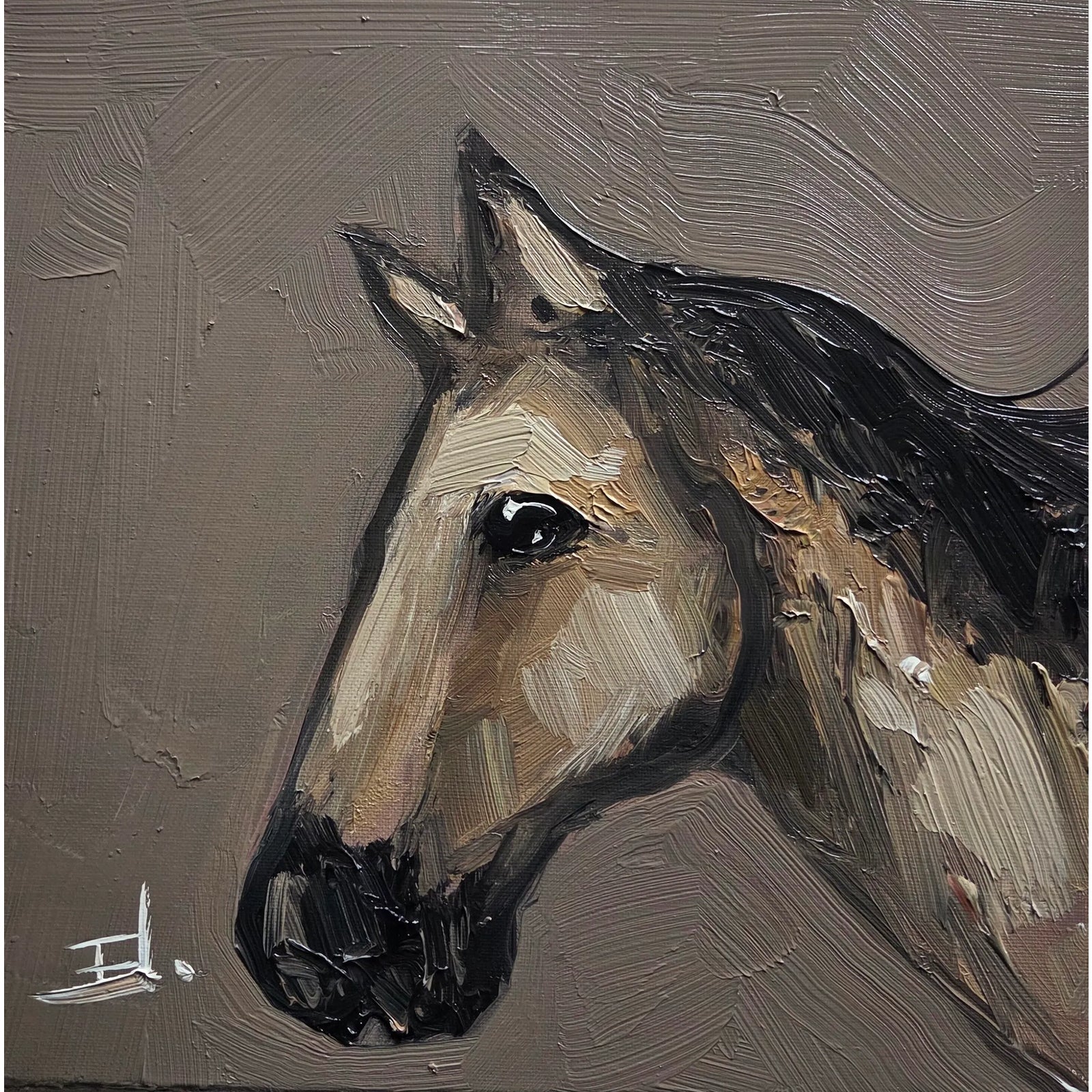 Horse Oil Painting by Vivek Mandalia | Chairish