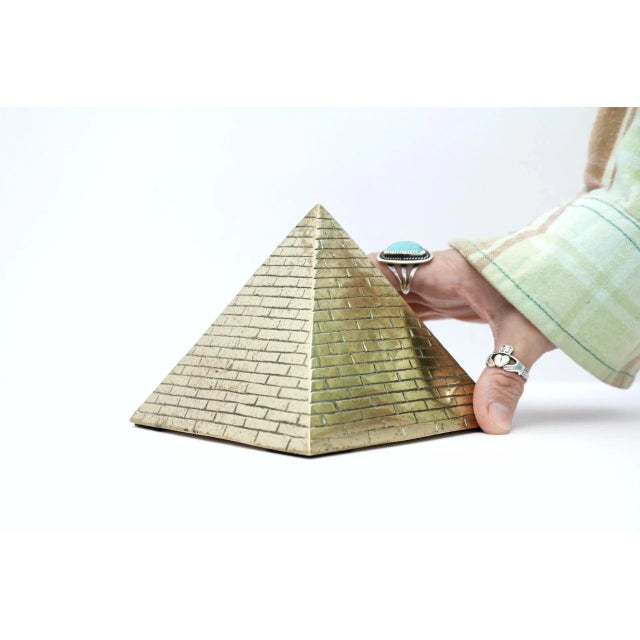 Late 20th Century Large Brass Pyramid | Chairish