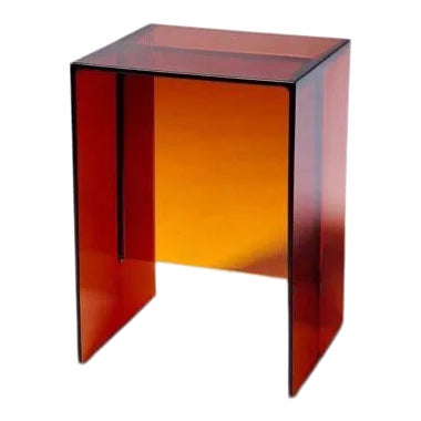 Modern Orange Amber Color Acrylic Side Table | Chairish