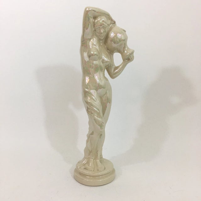 Iridescent Ceramic Water Nymph Statue | Chairish