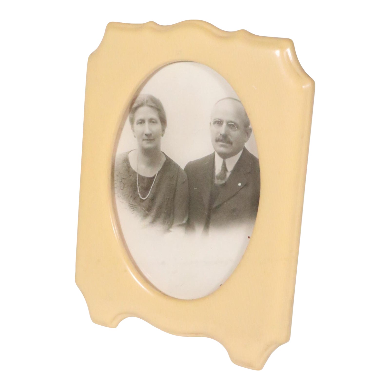 Early 20th Century Art Deco Celluloid Easel Style Picture Frame | Chairish