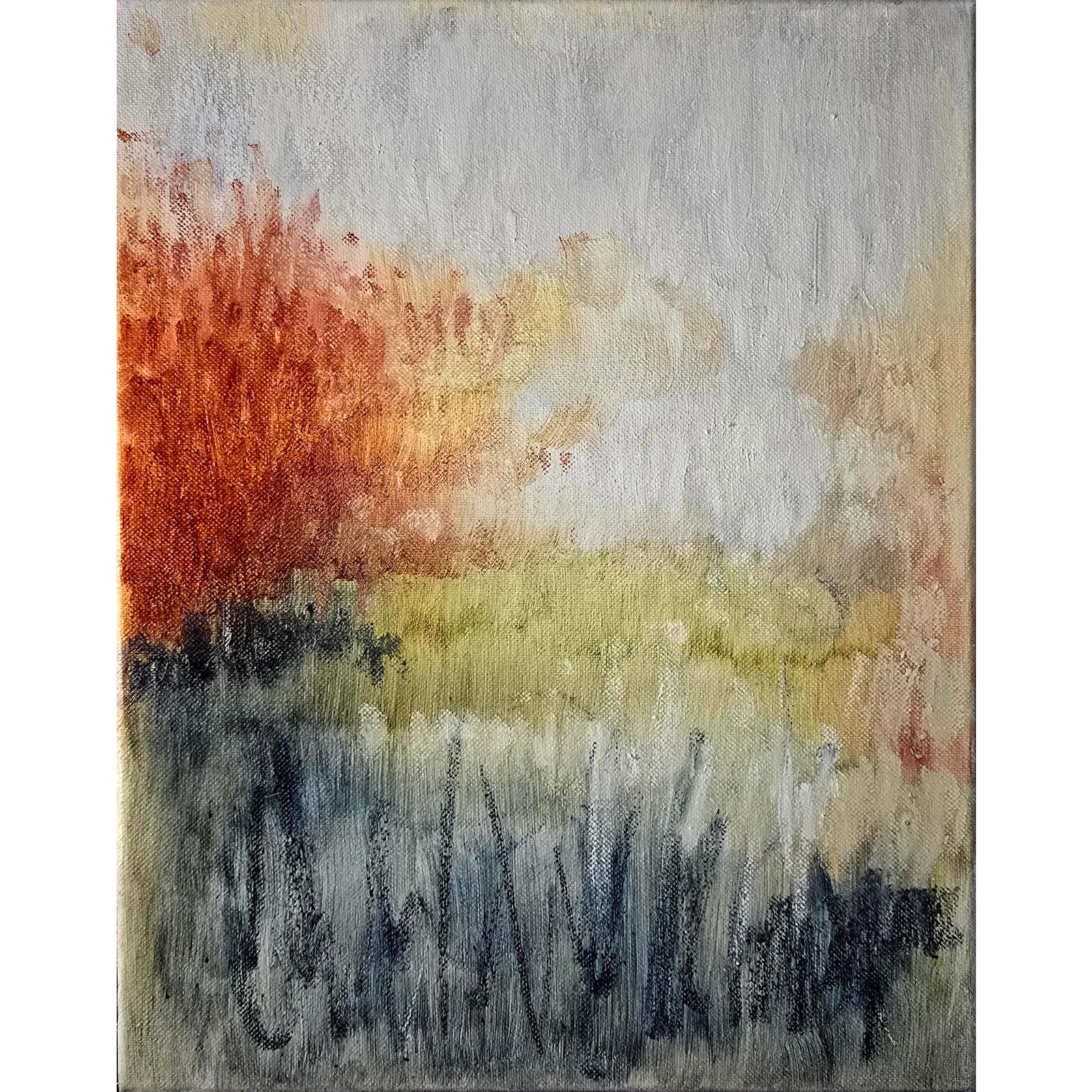 Morning Dew, Original Oil Painting Abstract Art by Carrie Bergey | Chairish
