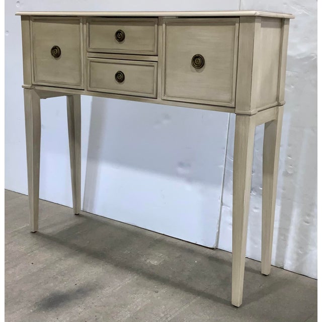 Aged Cream Finished Console Table | Chairish