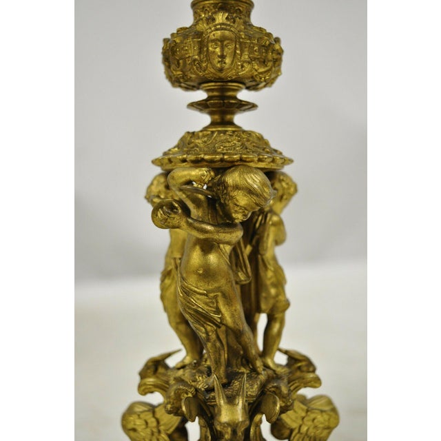 Antique Small Bronze and Marble Figural Italian Renaissance Side Tables ...