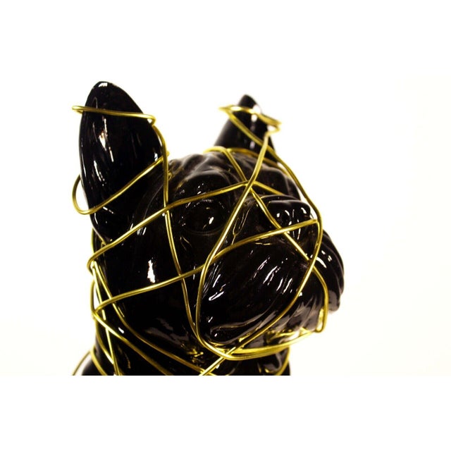 Early 21st Century Modern Frenchie Neon Ceramic & Wire Sculpture Homage ...