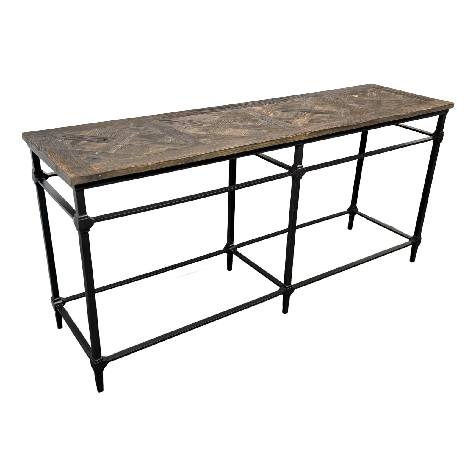 Pottery Barn Parquet Reclaimed Wood Console Table | Chairish