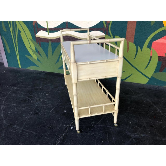 Thomasville Allegro Faux Bamboo Bar Cart | Chairish