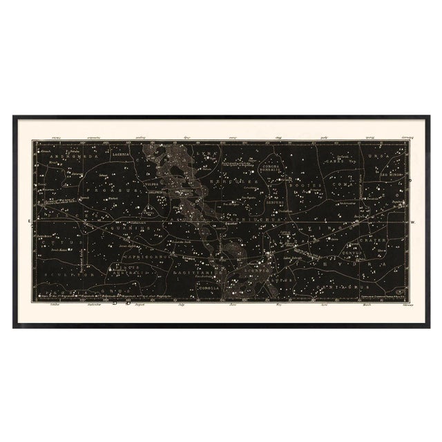 Large Black Star Atlas Map Print | Chairish