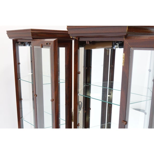 Mid 20th Century Hexagonal Tall Glass Cabinets With Light - a Pair ...