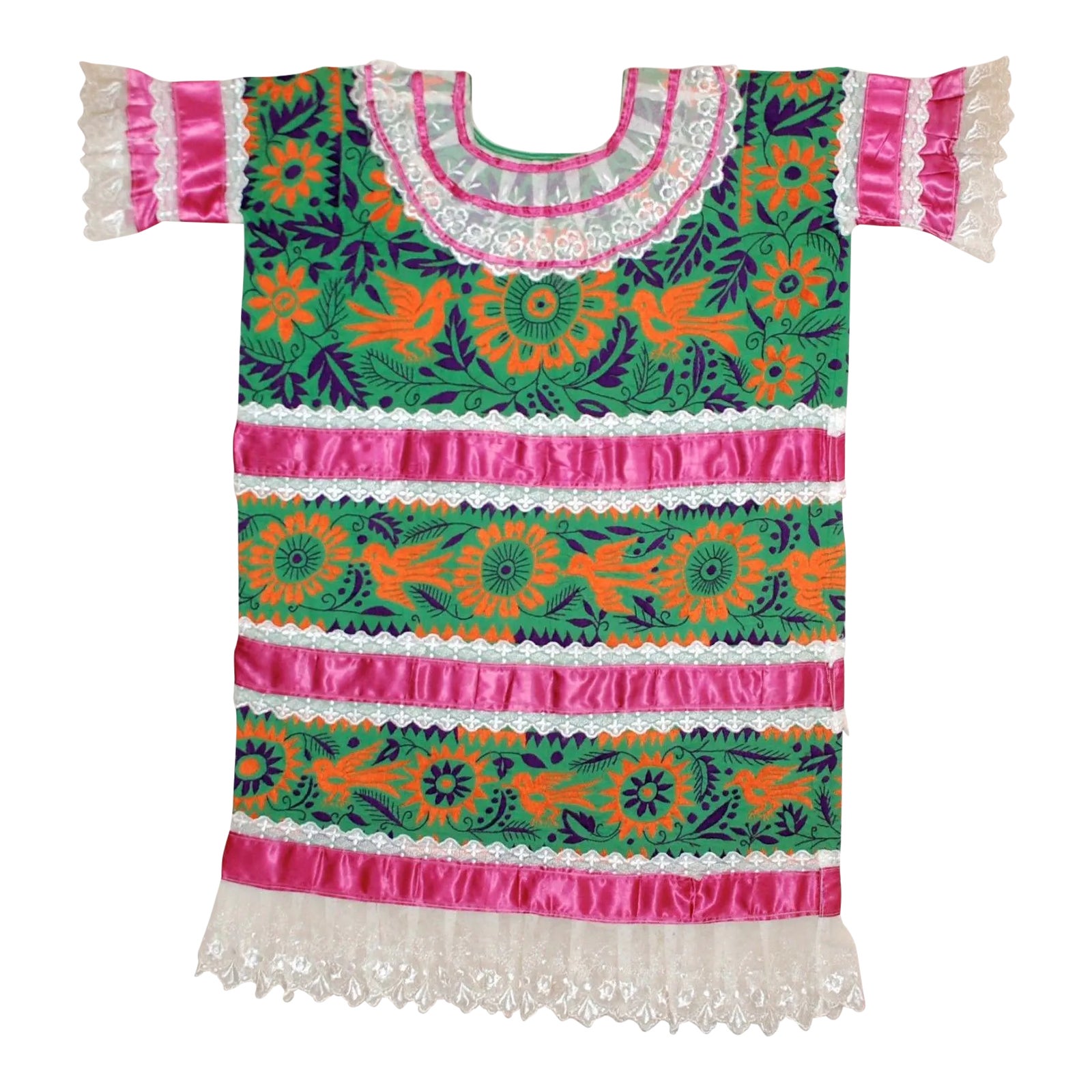Vintage Embroidered Huipil From Mazatec, Oaxaca | Chairish