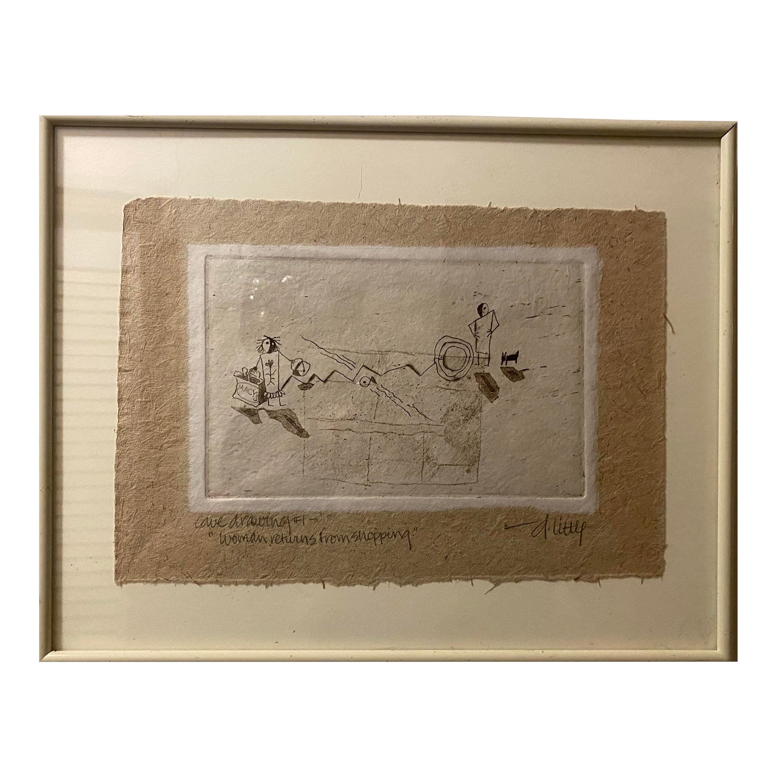Debbie Little Wilson/Cibolo Studio Cave Drawing Etching on Handmade ...