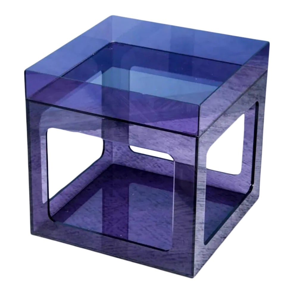Modern Violet Acrylic Side Table | Chairish