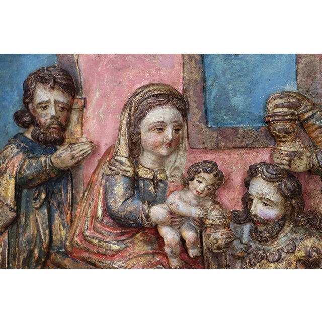 18th Century Baroque Nativity Scene, Crèche Wooden Retable, Portuguese ...