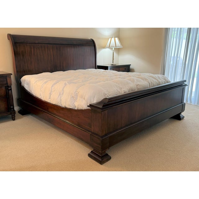 Bernhardt Smithsonian Collection King Size Sleigh Bedrame | Chairish