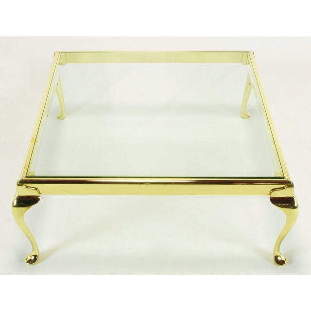 Square Solid Brass Cabriole Leg Coffee Table Chairish