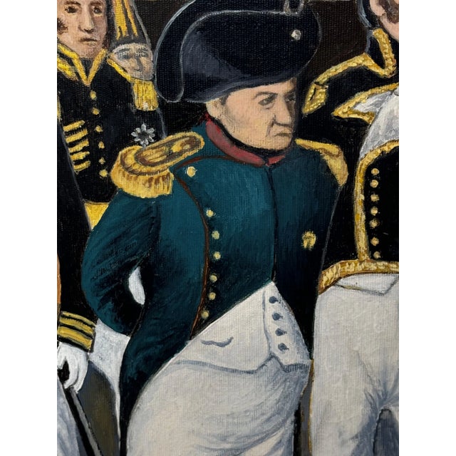 Large Military Oil Painting Napoleon Bonaparte Inspecting Royal Marines ...