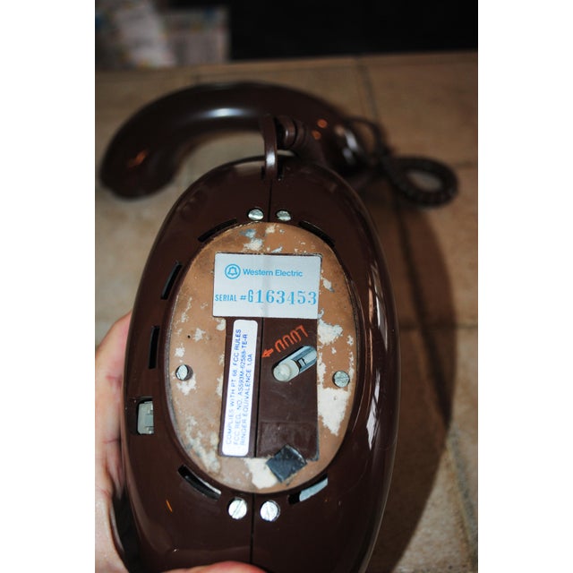 Mid 20th Century Brown Rotary Donut Telephone Phone | Chairish