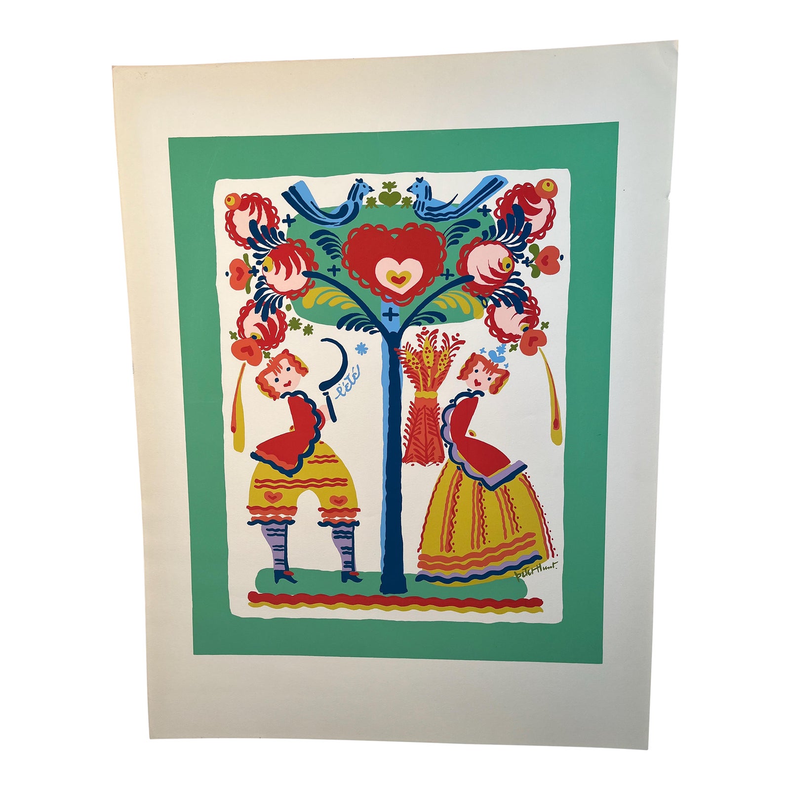 Peter Hunt Print l'Ete (Summer) Signed Silkscreen Serigraph 1946 Listed ...