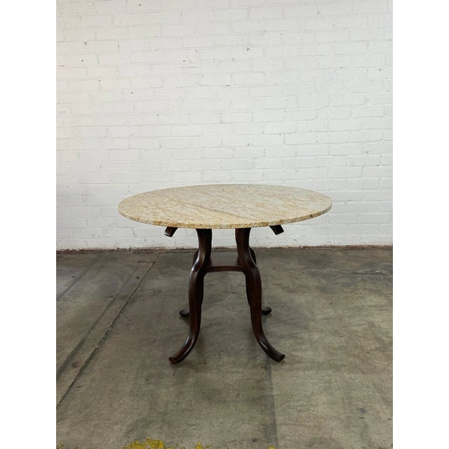 1980s Round Table With Sculpted Base | Chairish