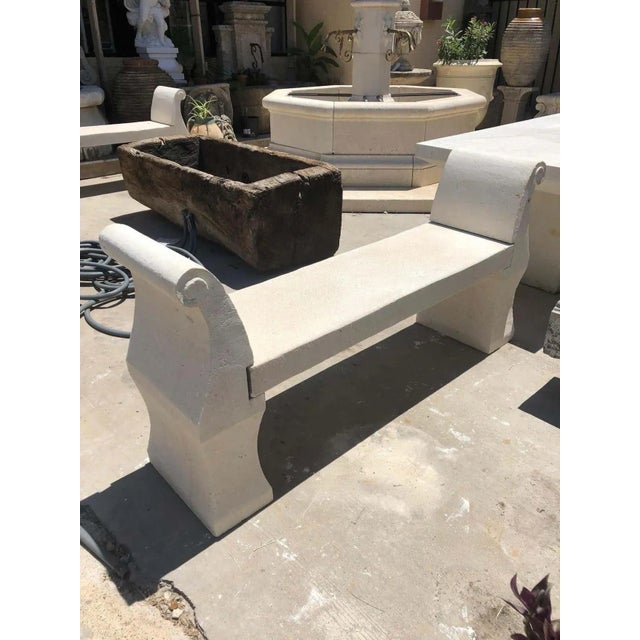 Hand-Carved Limestone Bench | Chairish