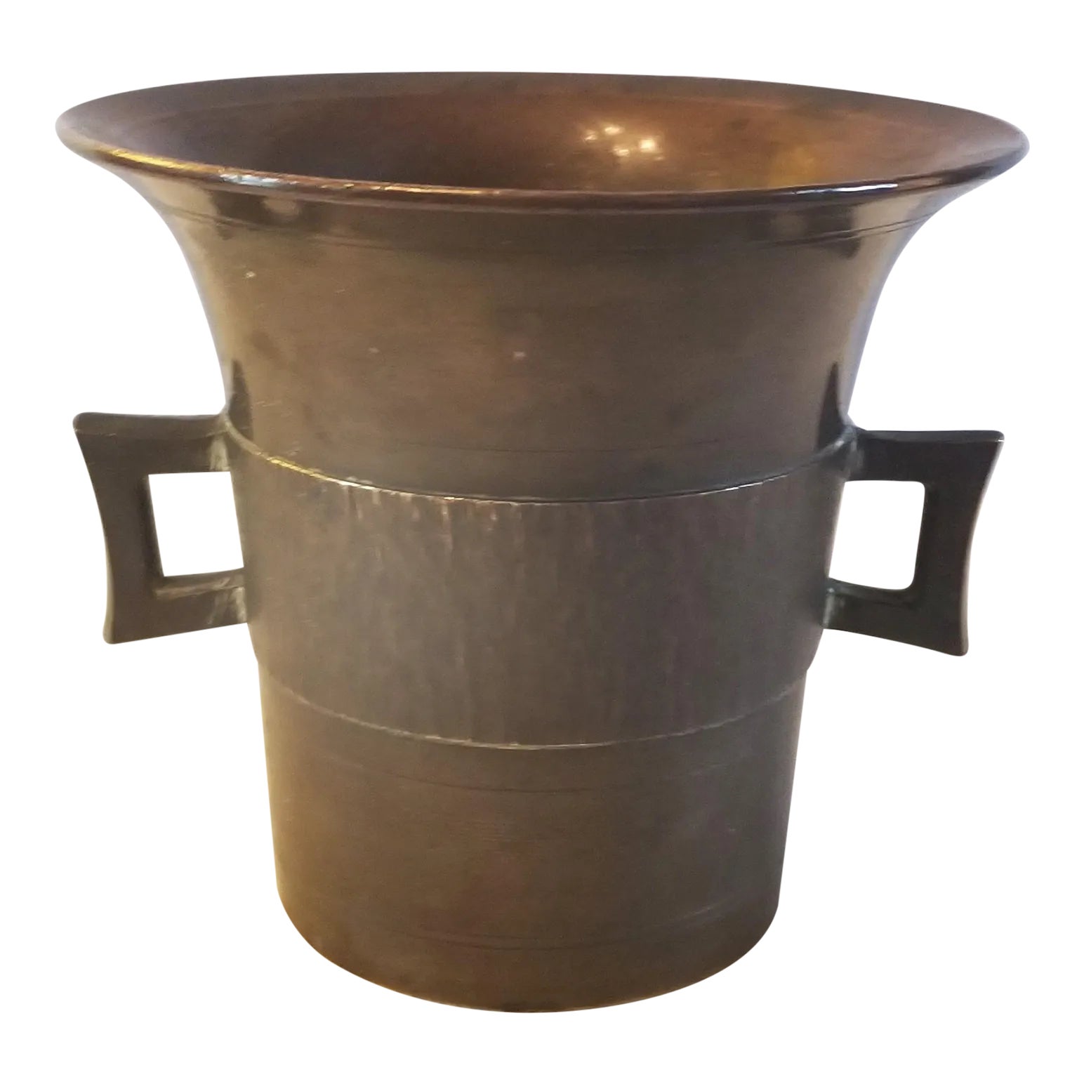 Mid 20th Century Flare Lip Bronze Mortar Cup With Handles | Chairish