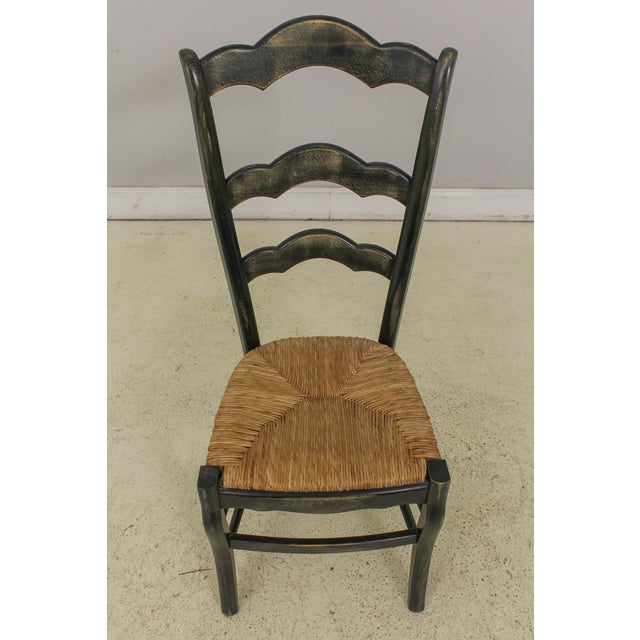 Set of 6 Country Rush Seat Ladderback Dining Room Chairs | Chairish