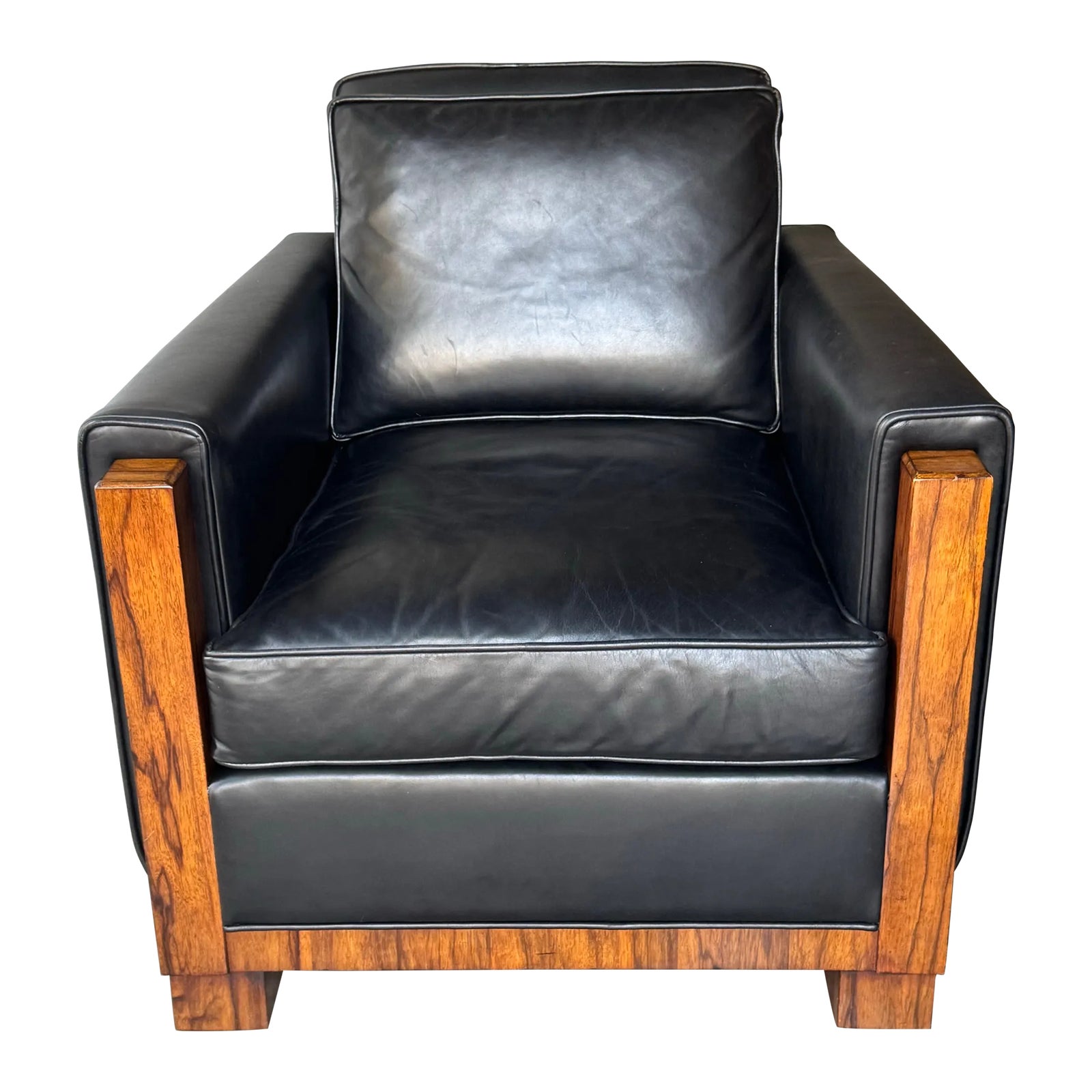 1999 Theodore Alexander Brazilian Rosewood & Genuine Sable Leather Club ...