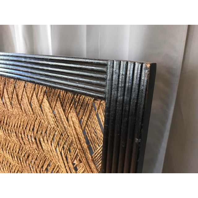 Vintage Free Standing Woven Rope Screen | Chairish