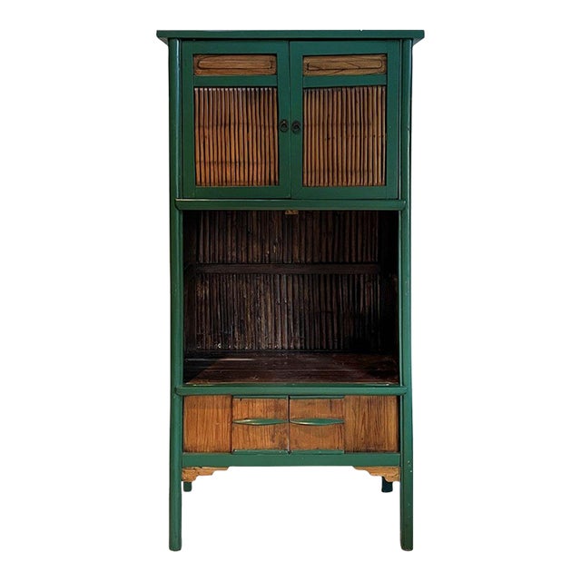 Three-Tiered Chinese Bamboo Cabinet | Chairish
