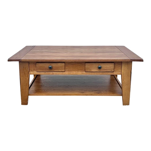Broyhill Attic Heirlooms Farmhouse Oak Coffee Table | Chairish