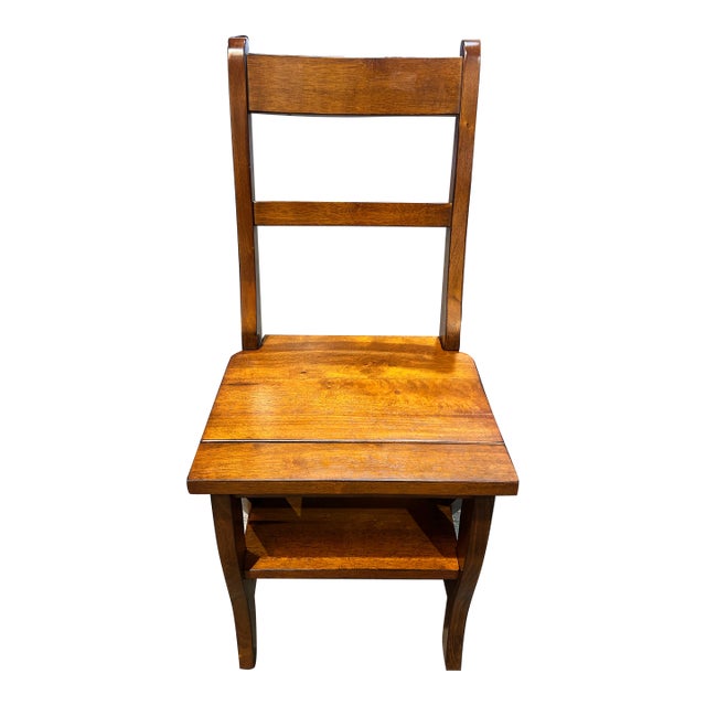 Classic Wood Library Chair | Chairish